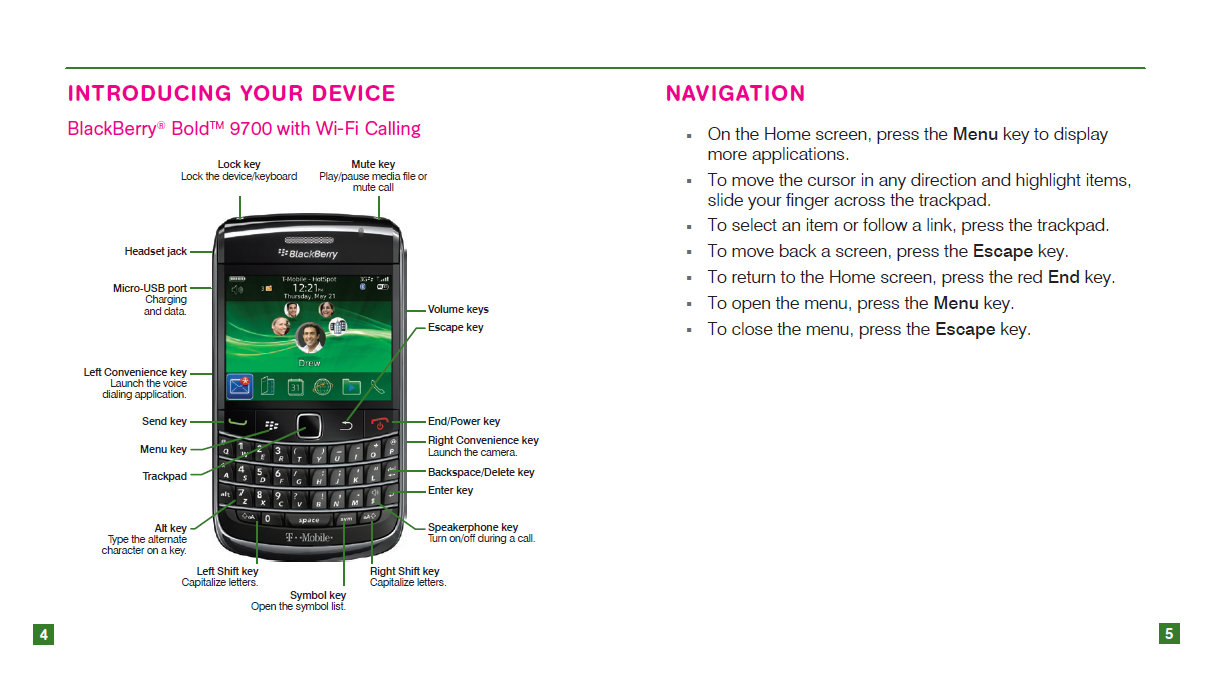 T-Mobile BlackBerry Bold 9700 Manual & Start Guide - TmoNews