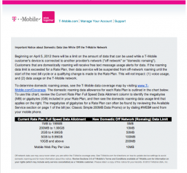 T-Mobile Sends Reminder For Upcoming Domestic Data Use - TmoNews