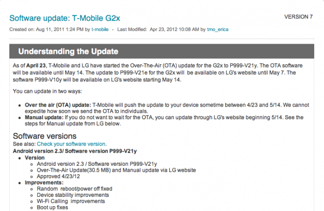 (Updated) T-Mobile G2x Android 2.3.4 Software Update Now Officially ...