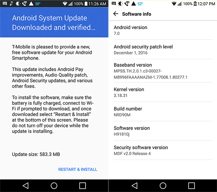 T-Mobile LG V20 receiving update with security patches - TmoNews