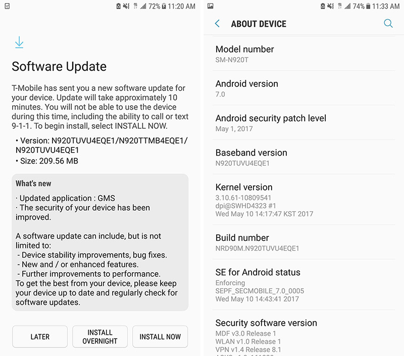 T-Mobile Galaxy Note 5 receiving security update - TmoNews
