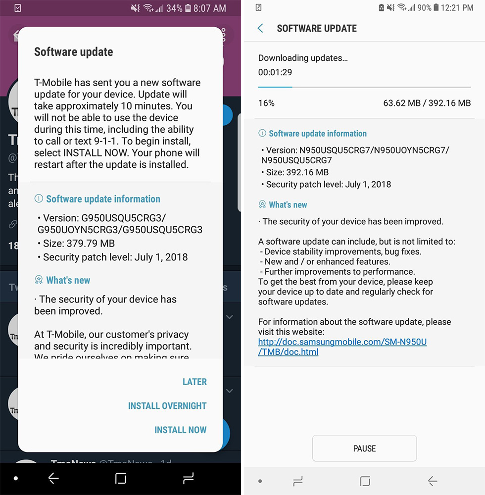 T-Mobile Galaxy S8 and S8+ now getting security updates - TmoNews