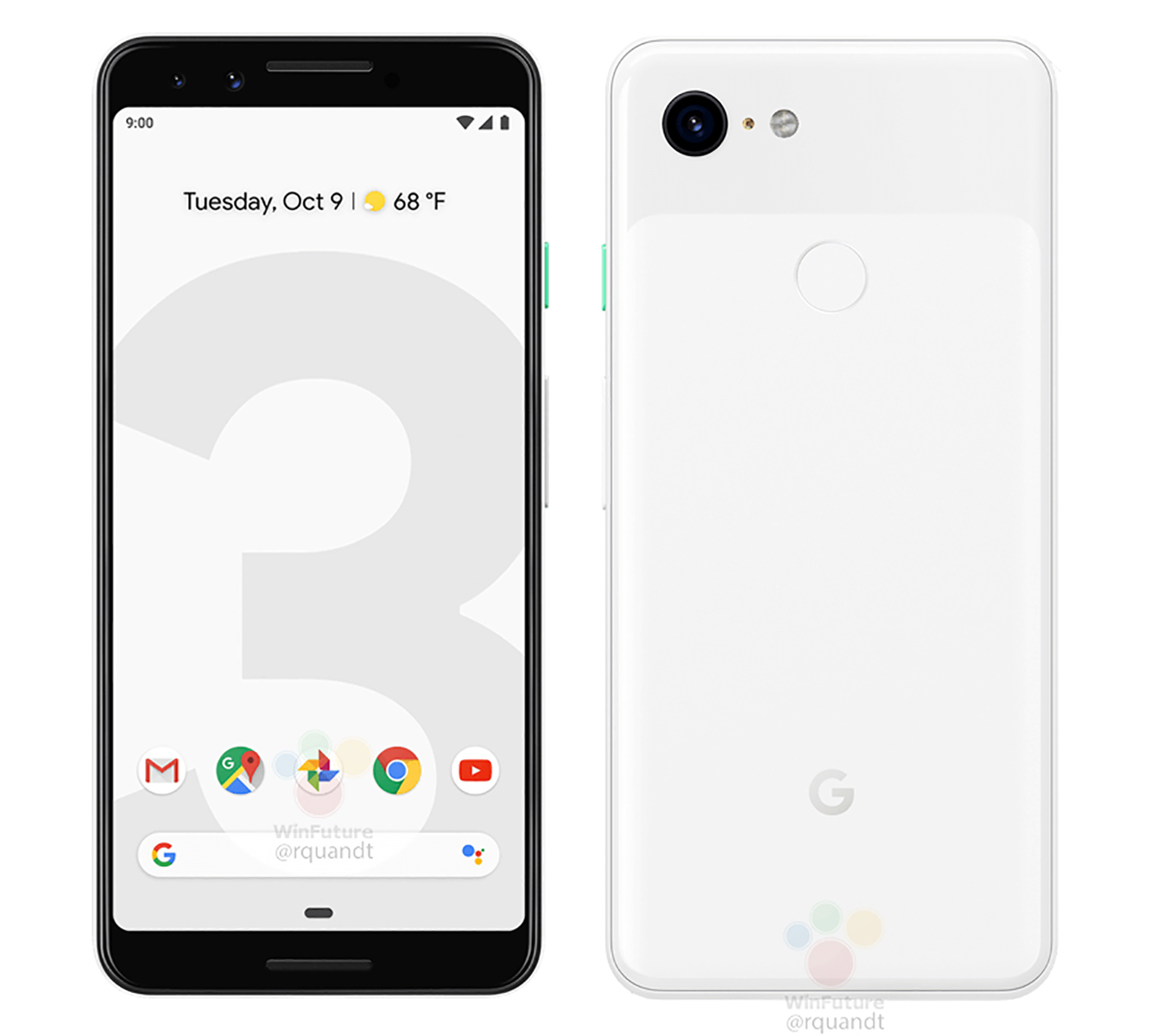 Google Pixel 3 and Pixel 3 XL renders leak, show black and white color ...