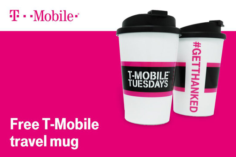 T-Mobile customers can get two free T-Mo travel mugs next week: one for them, one for a friend ...