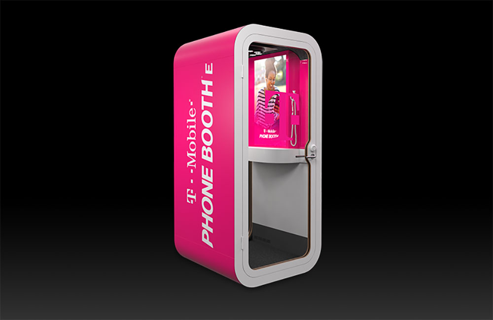 T-Mobile Phone BoothE is a soundproof cube where you can take calls ...