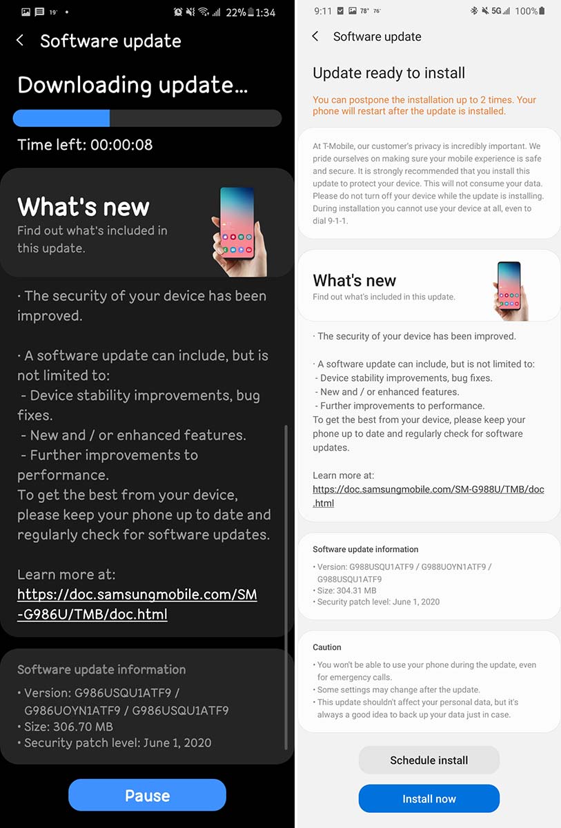 Samsung Galaxy S20, S20+, and S20 Ultra getting new updates from T ...